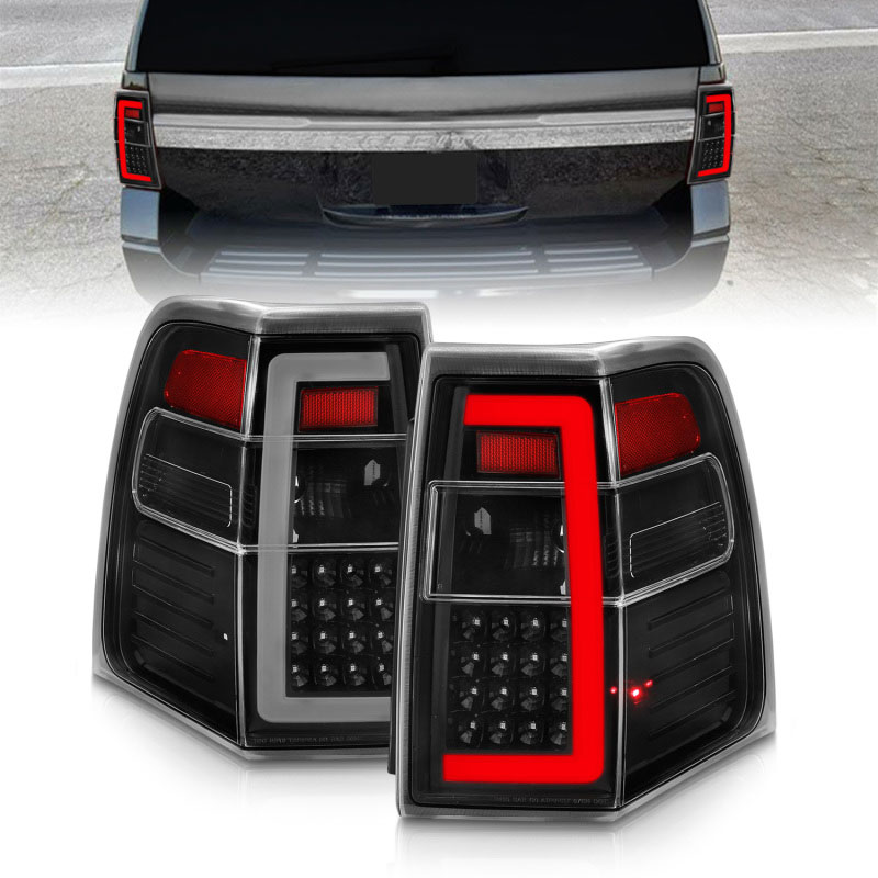 ANZO 07-17 Ford Expedition LED Taillights w/ Light Bar Black Housing ...