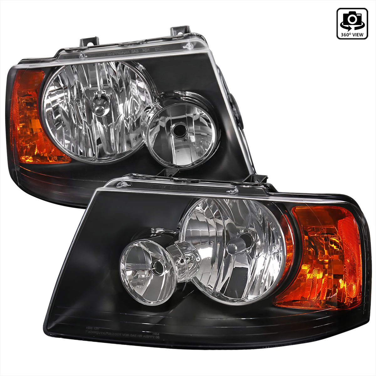 SPEC-D Tuning Ford Expedition Euro Headlights - Black | Spec-D Tuning ...