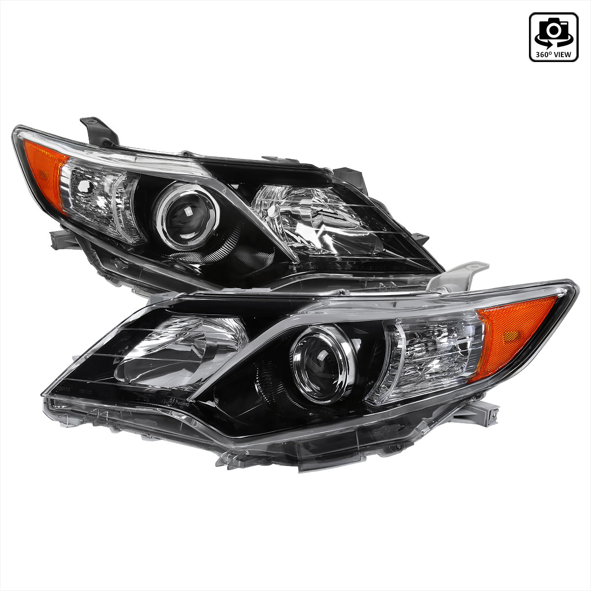 SPEC-D Tuning Toyota Camry OE Style Projector Headlights - Glossy Black ...