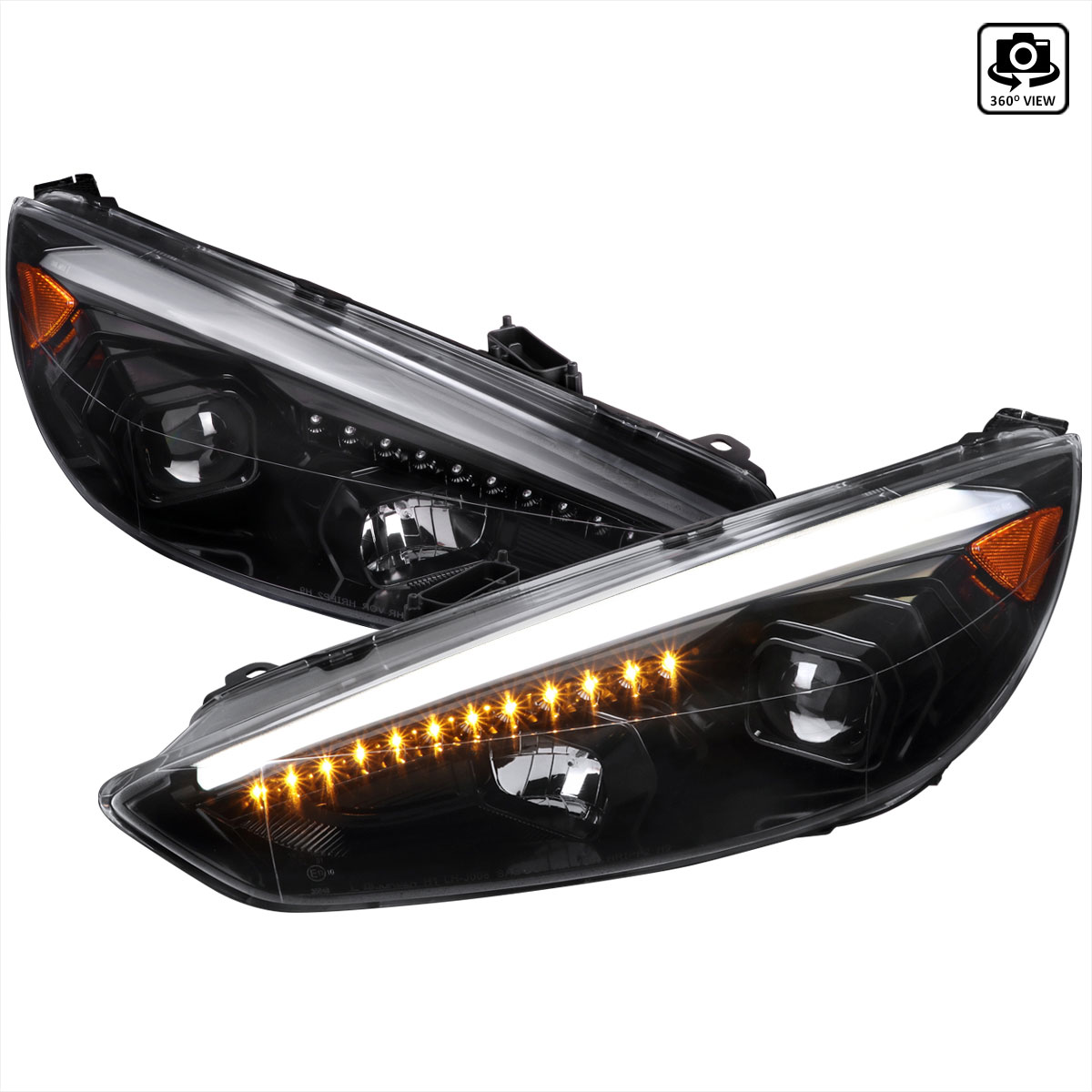 Spec-D Tuning Ford Focus Projector Headlights With Glossly Black ...