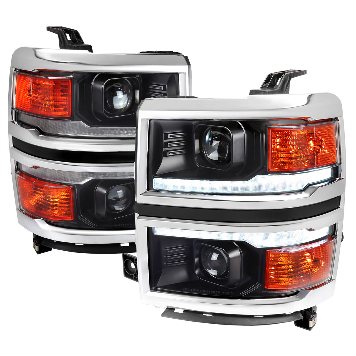 Spec-D Tuning Chevrolet Silverado 1500 Projector Headlights With Chrome ...