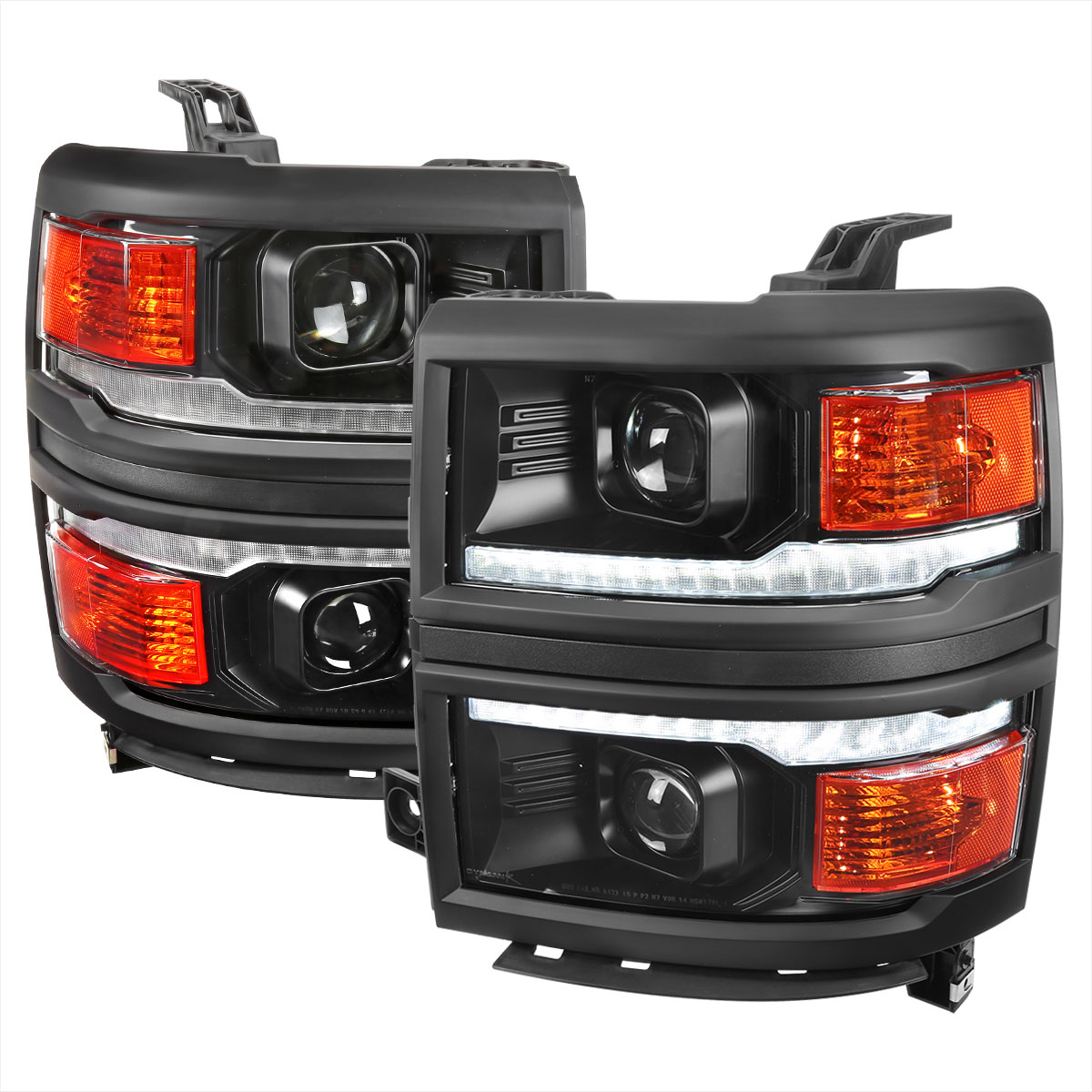 Spec-D Tuning Chevrolet Silverado 1500 Projector Headlights With Black ...