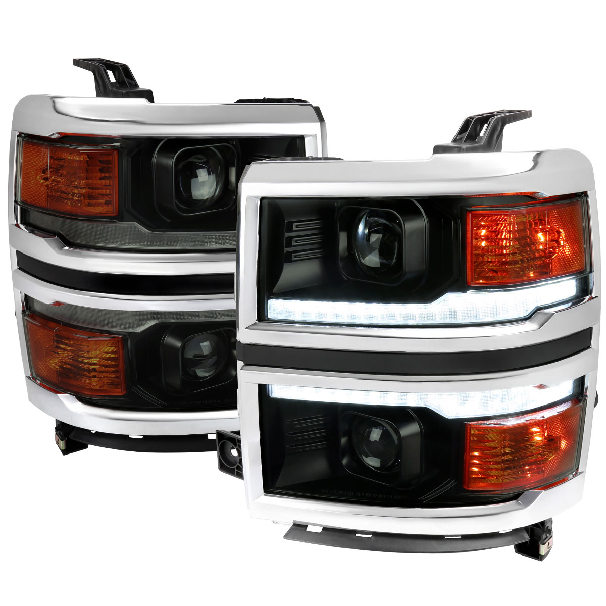 SPEC-D Tuning Chevrolet Silverado 1500 Projector Headlights With Chrome ...
