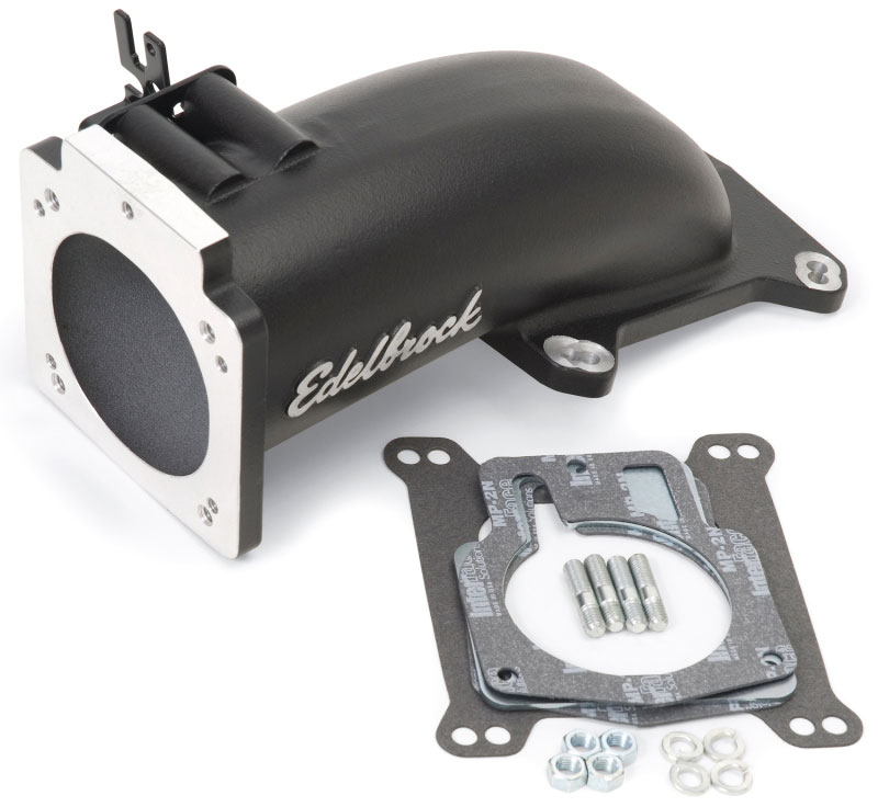 Edelbrock Ultra Low Profile Intake Elbow 90mm Throttle Body to Square ...