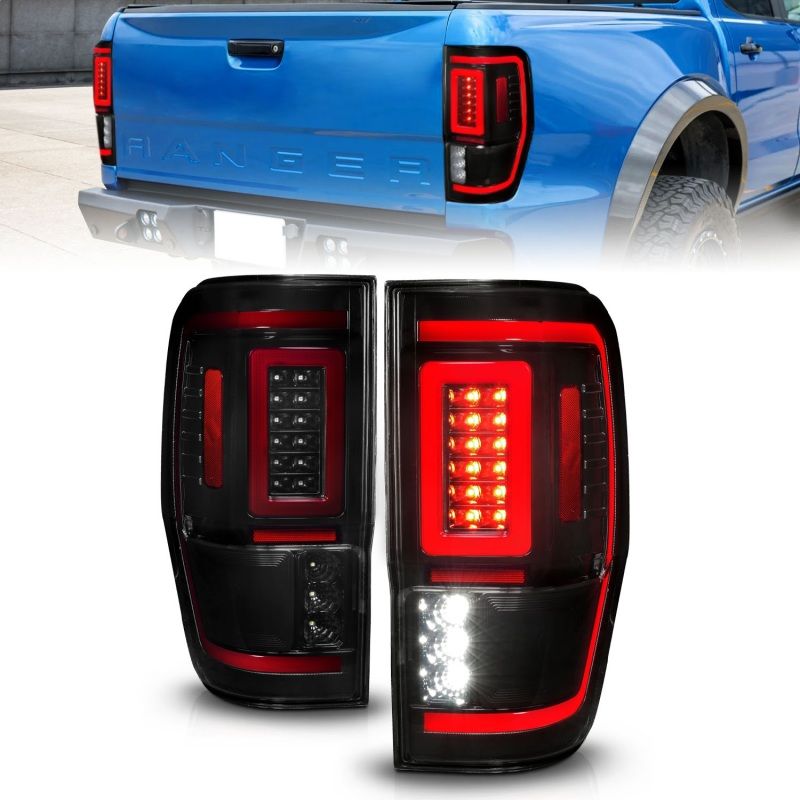 ANZO 19-22 Ford Ranger Full LED Taillights w/ Lightbar Sequential ...