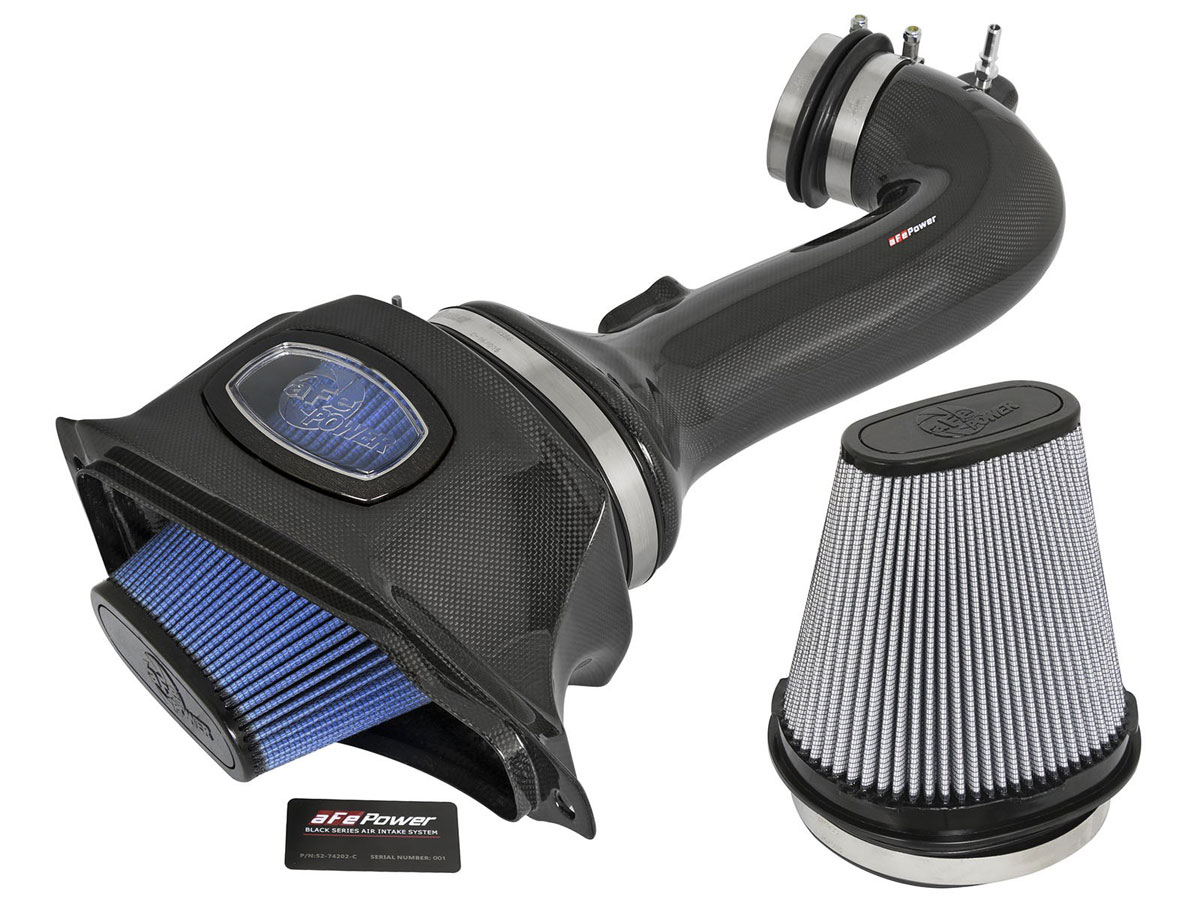 aFe Corvette C7 6.2L Z06 Black Series Momentum Carbon Fiber Cold Air Intake System w/Dual Filter ...