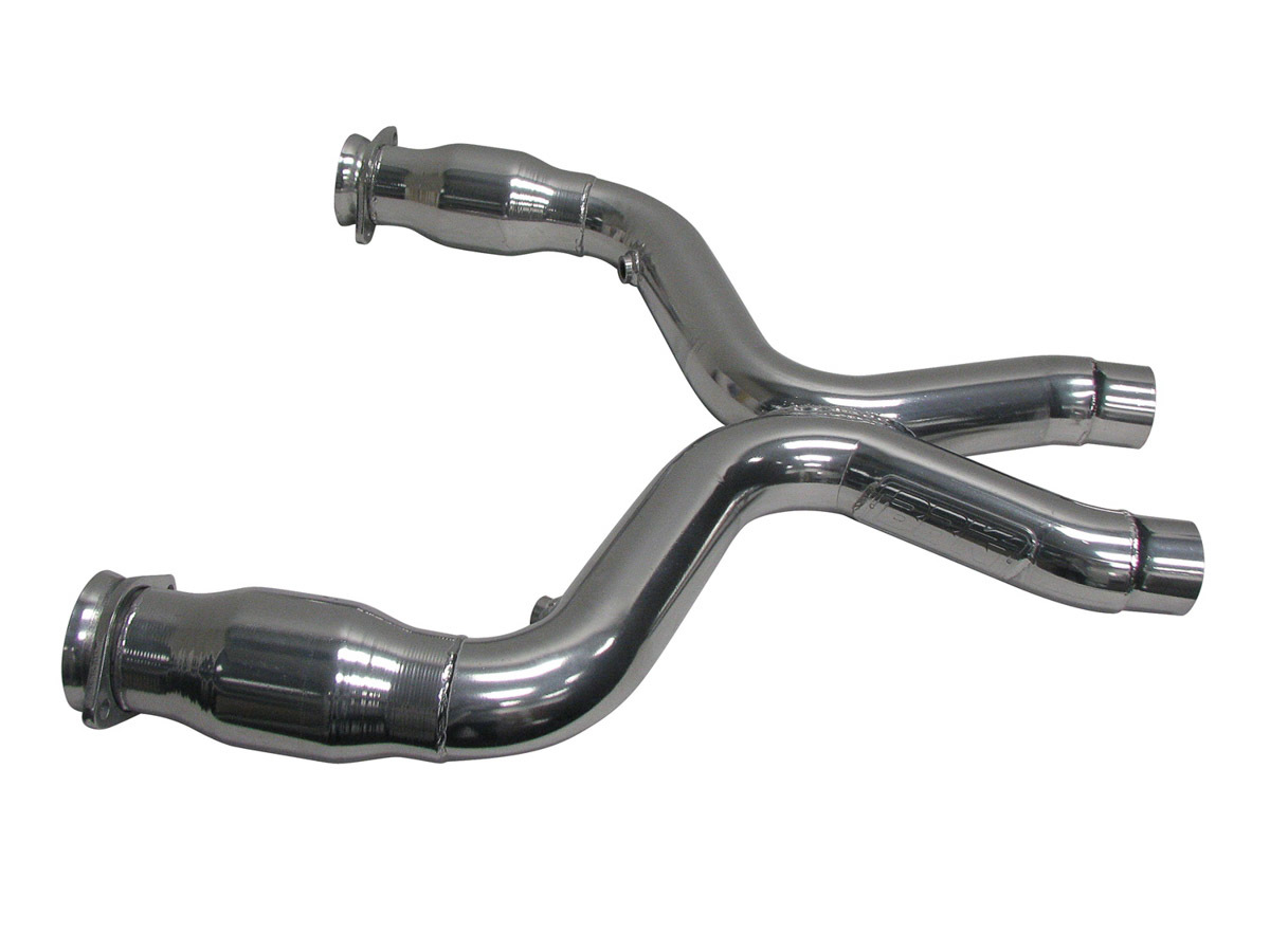 BBK Mustang GT High Flow Short Mid X Pipe 3" W/ Catalytic Converters for BBK Long Tube Headers ...