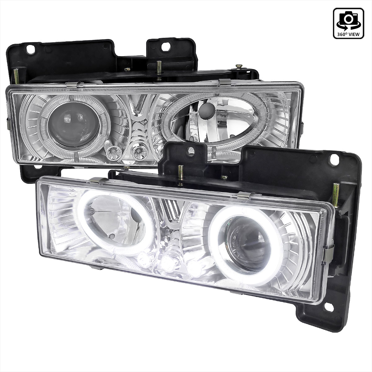 Spec-D Tuning Chevrolet C10 Halo Projector Headlights With Led Chrome ...