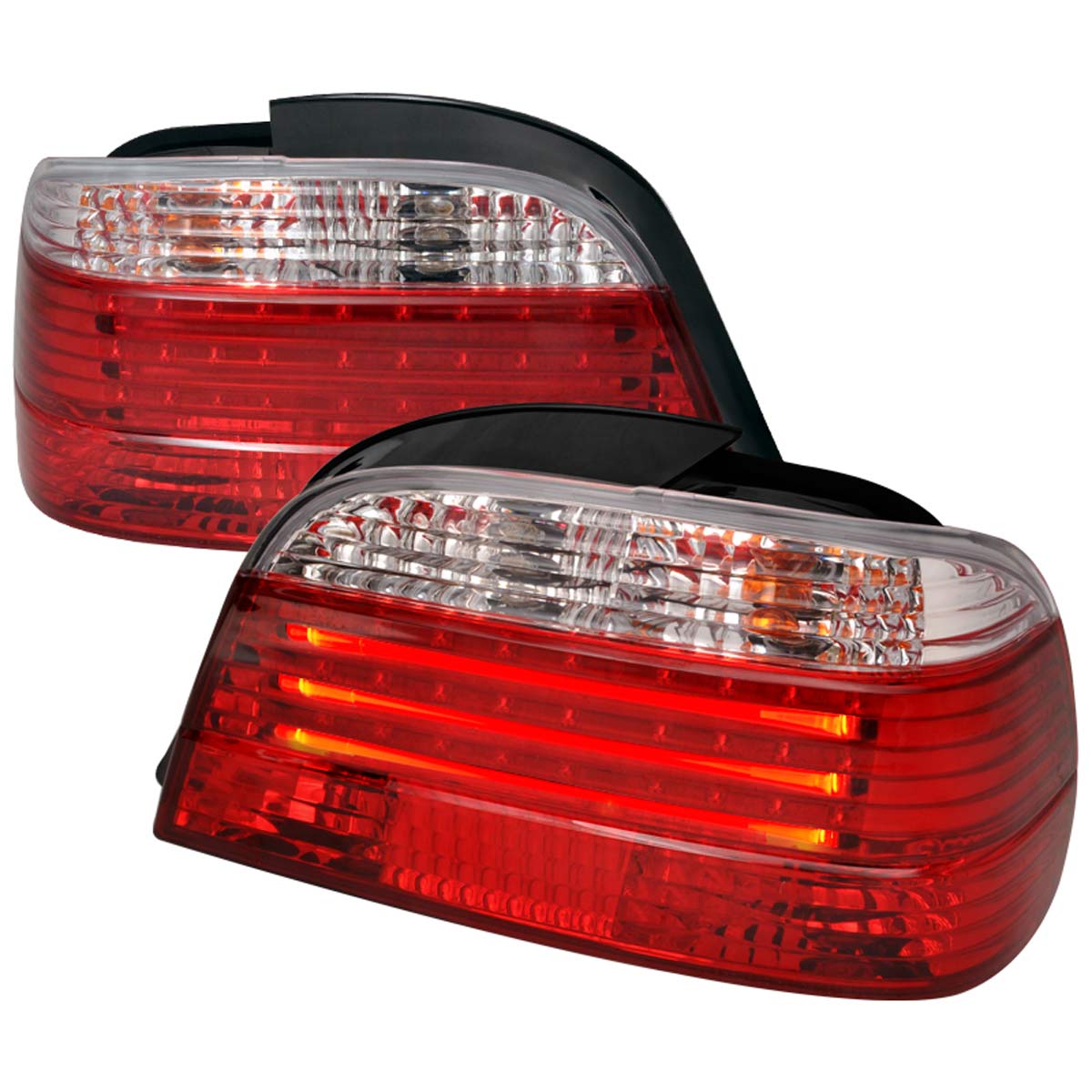 Spec-D Tuning Bmw E38 7 Series Fiber Optic Led Tail Light Red Clear ...