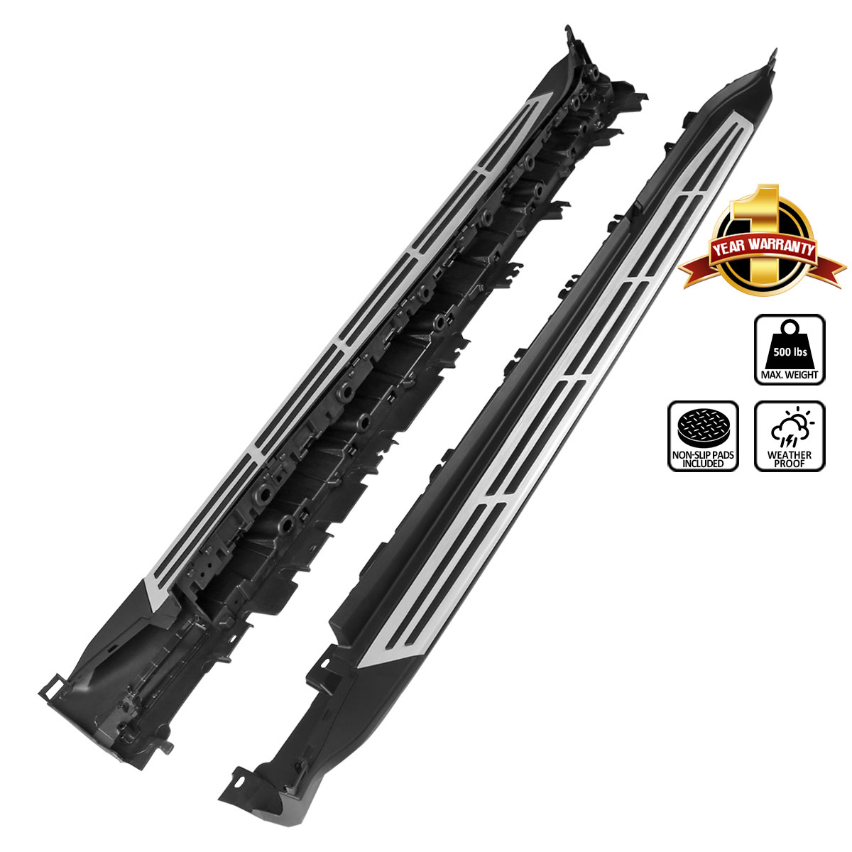 Spec-D Tuning BMW X5 Side Step Bars Running Boards Aluminum 2PC Pair # ...