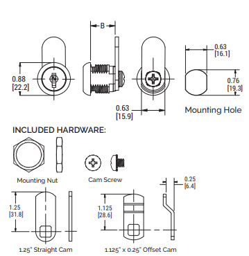 Undercover Locks - Twist Cam Lock (Set) #AS1001CL